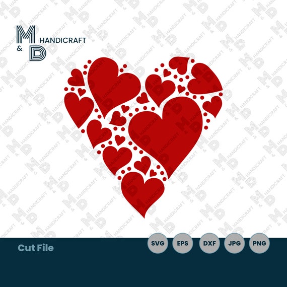 Corazones y círculos Forma de corazón SVG Archivo de corte - Etsy México