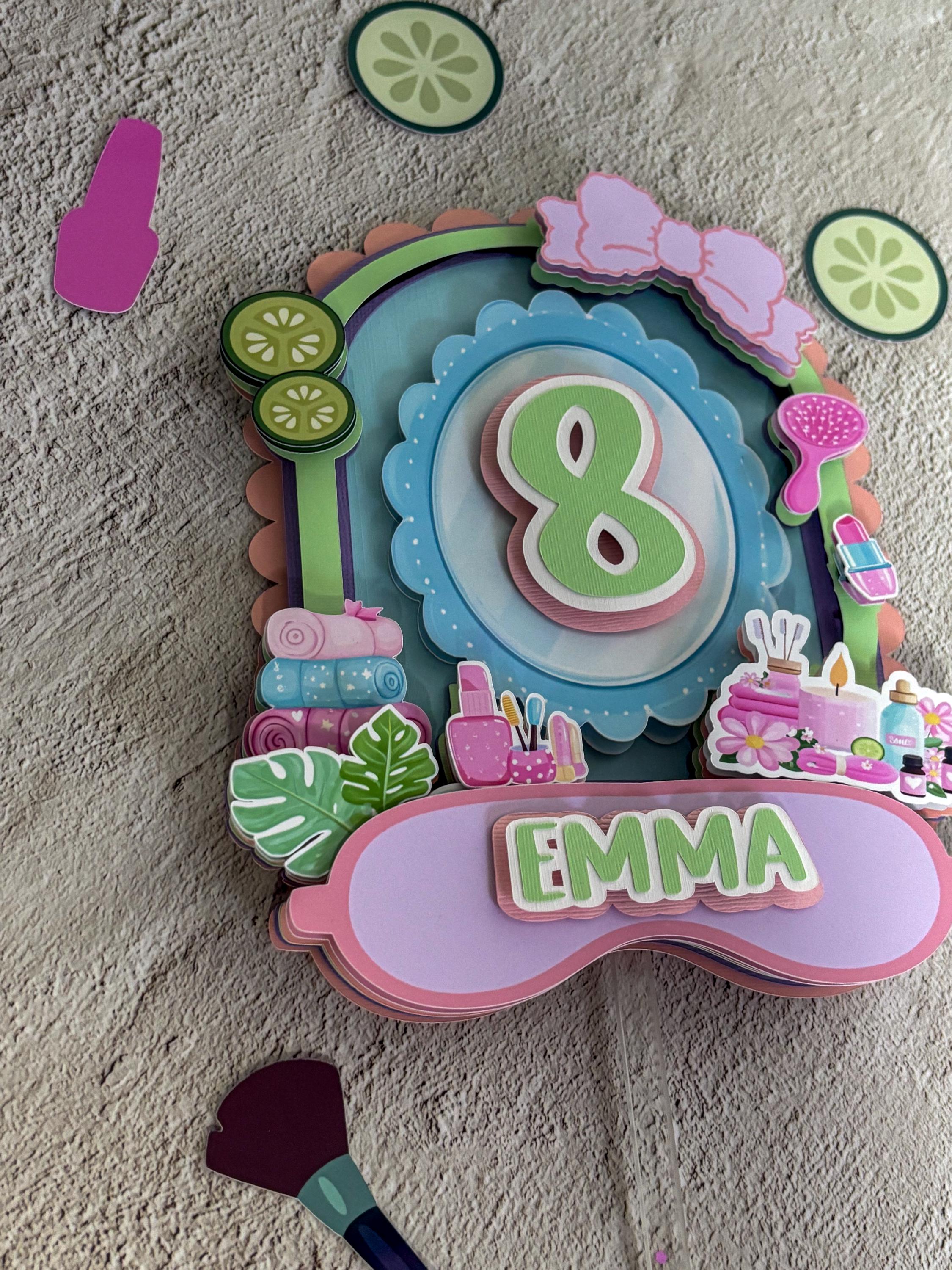Glam Spa Cake Topper: Girl Birthday Party Decor - Etsy