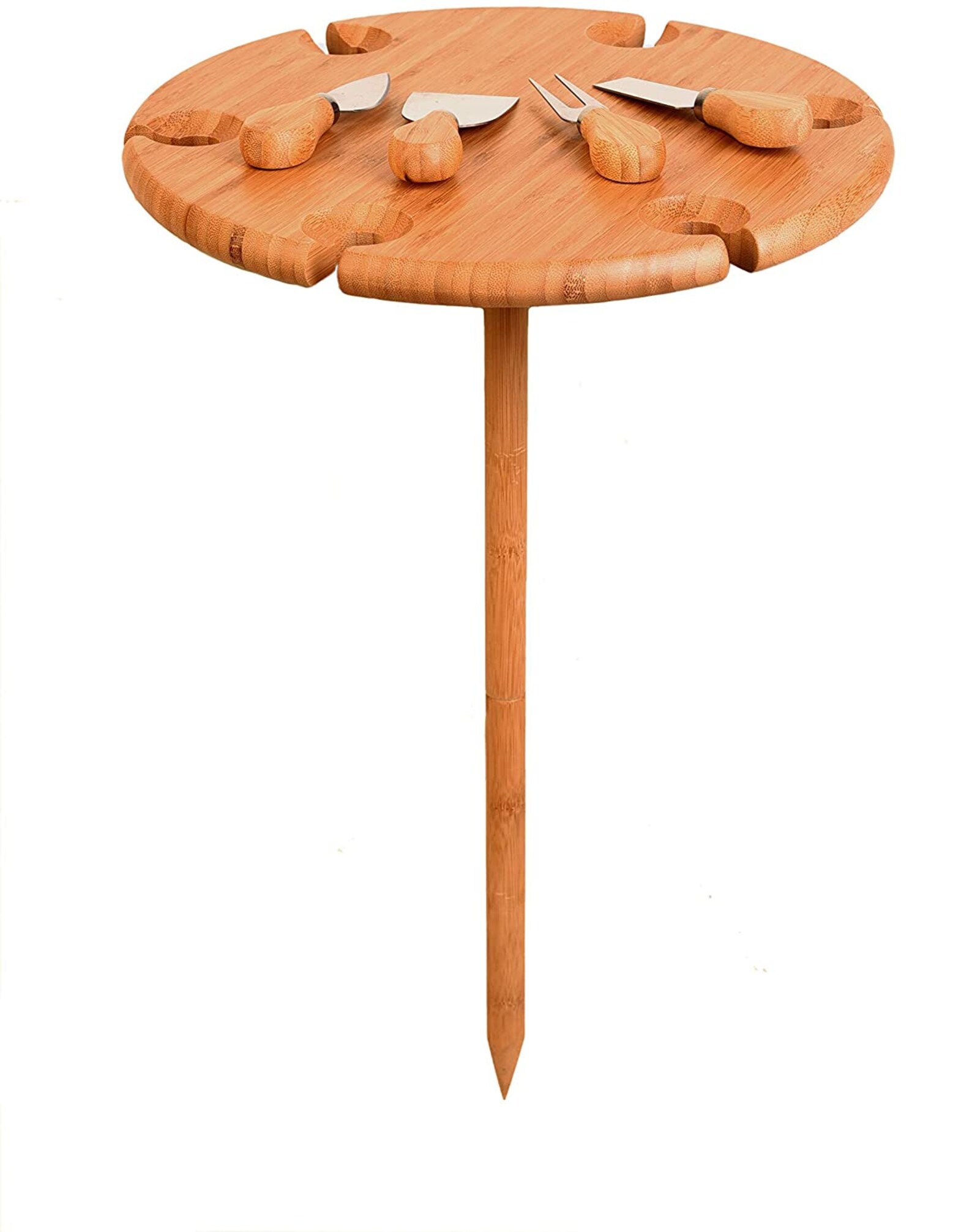 Portable Beach Table for Sand and Grass Natural Tray With 4 | Etsy