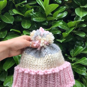 Baby Beanies Hand Knit Colorful Chunky Beanies Customizable Hats Scrap ...