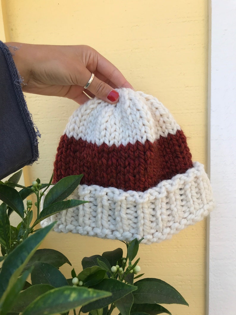 CUSTOM Multi-colored Beanies Hand Knit Chunky Beanies - Etsy