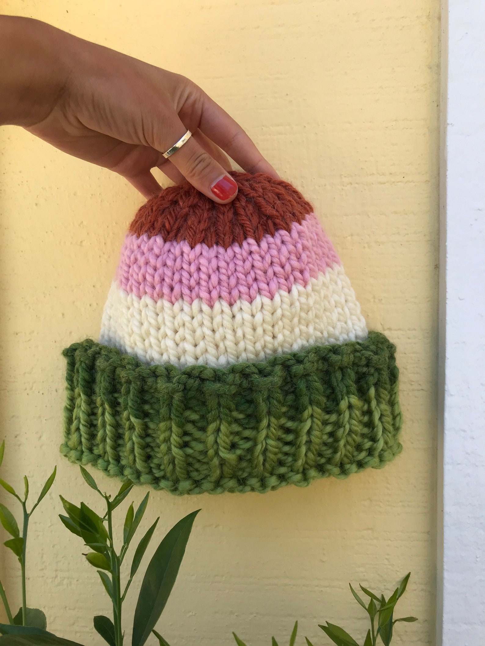 CUSTOM Multi-colored Beanies Hand Knit Chunky Beanies - Etsy