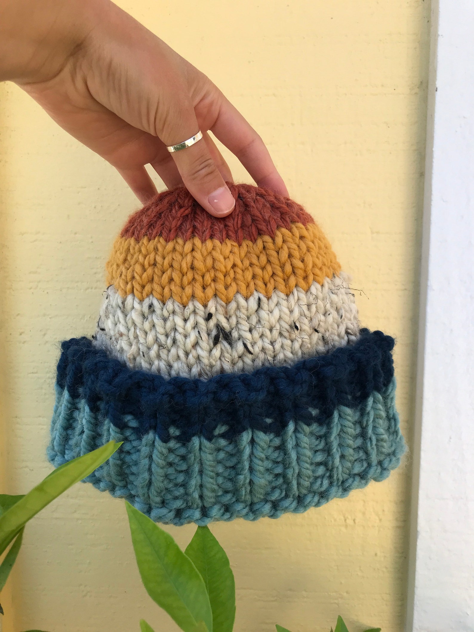 CUSTOM Multi-colored Beanies Hand Knit Chunky Beanies - Etsy