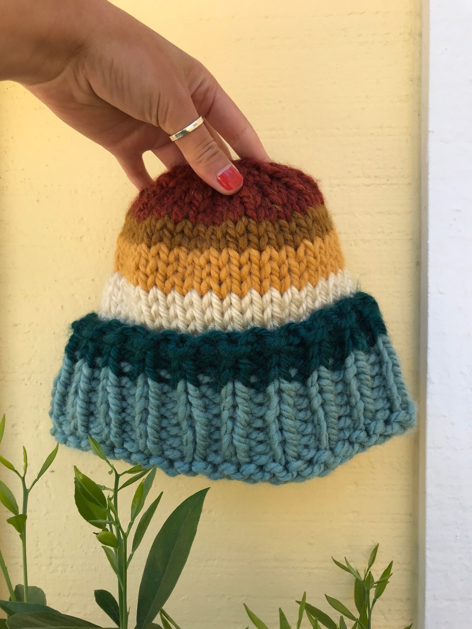 CUSTOM Multi-colored Beanies Hand Knit Chunky Beanies - Etsy