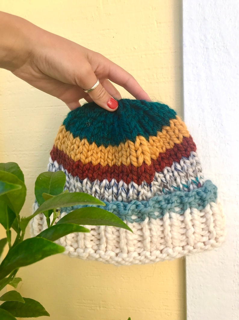 CUSTOM Multi-colored Beanies Hand Knit Chunky Beanies - Etsy