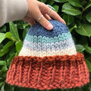 CUSTOM Multi-colored Beanies Hand Knit Chunky Beanies - Etsy