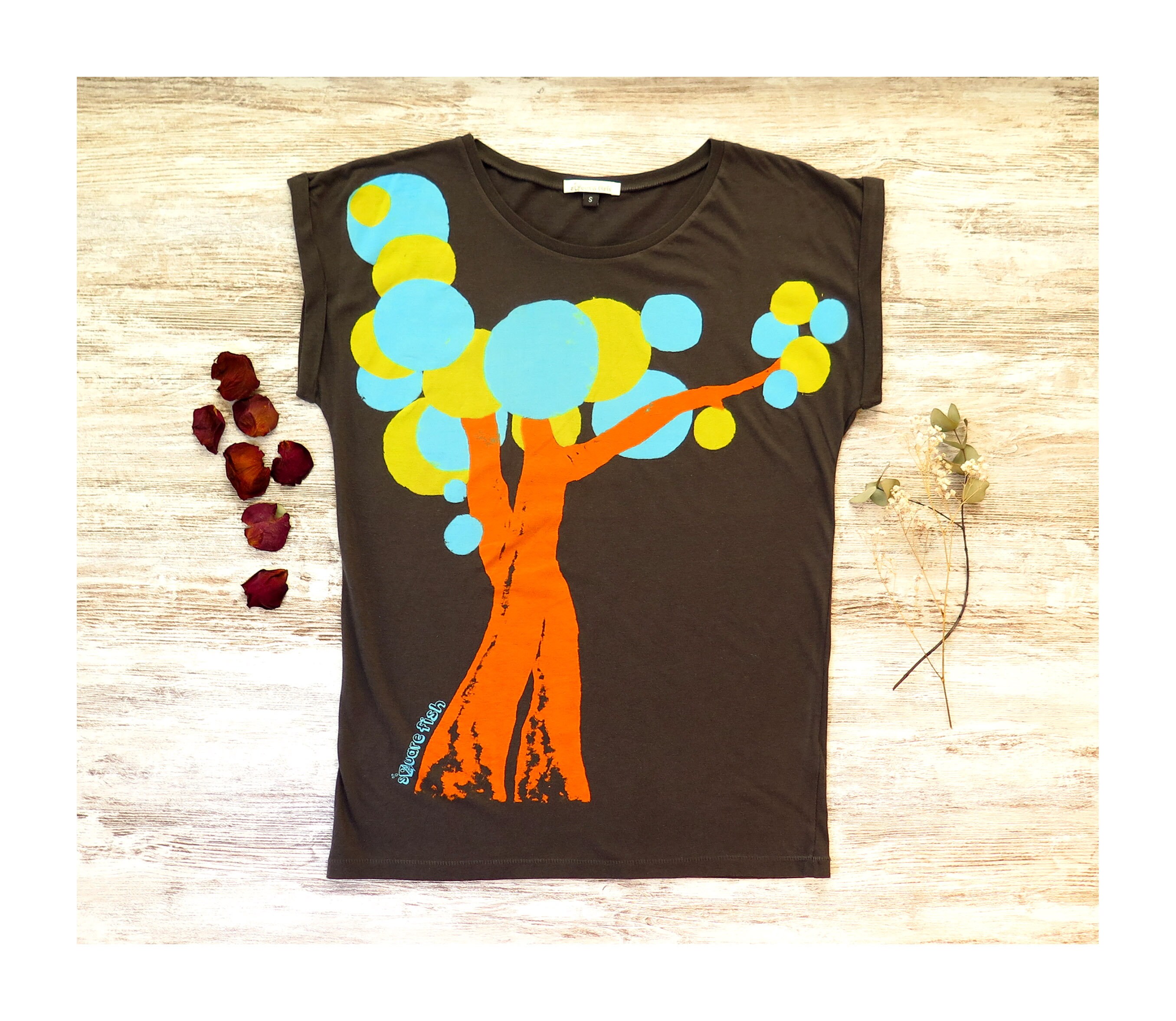 Tree Shirt Design Loose Fit T Shirt Scoop Neck Tshirt - Etsy