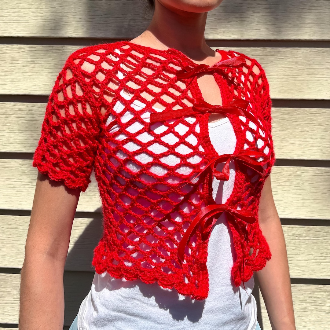 Fishnet Crochet PATTERN/VIDEO, Complete Guide Crochet Fishnet Top ...