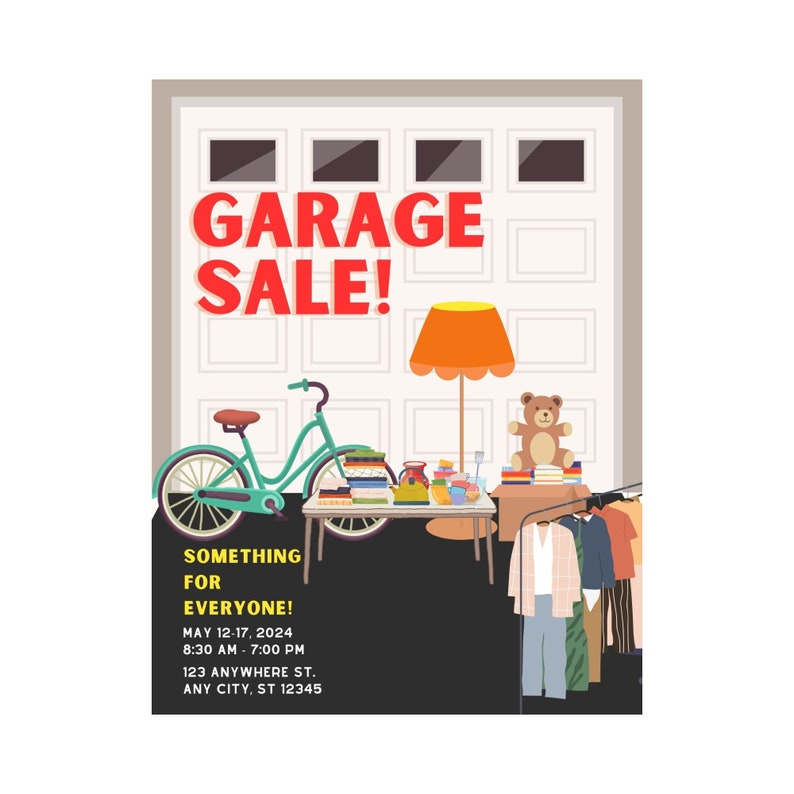 Garage Sale Flyer Digital Download Customizable You Edit Yard Sale ...