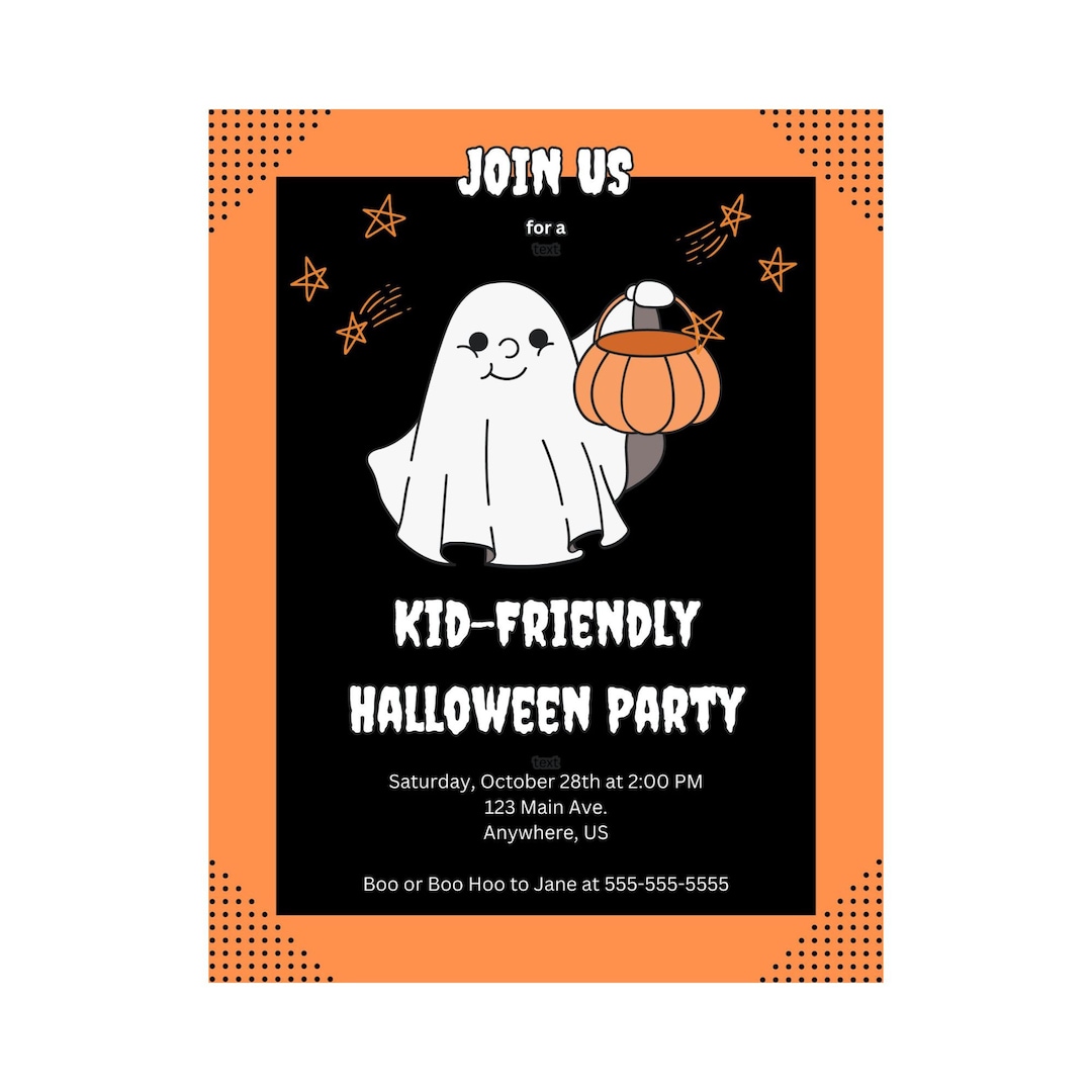 Halloween Party Flyer | Digital Download | Customizable | You Edit ...
