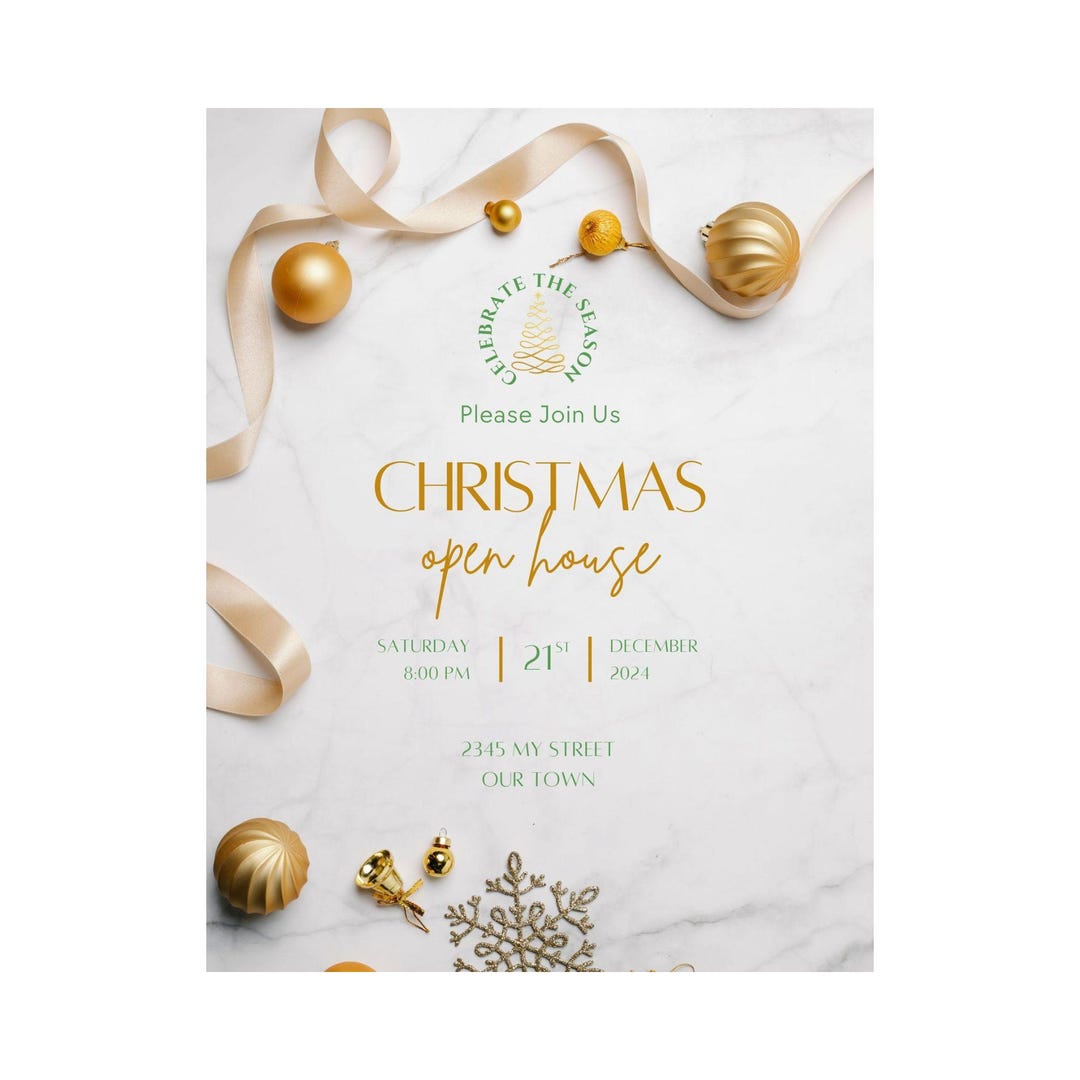Christmas Open House Flyer | Digital Download | Customizable | You Edit ...