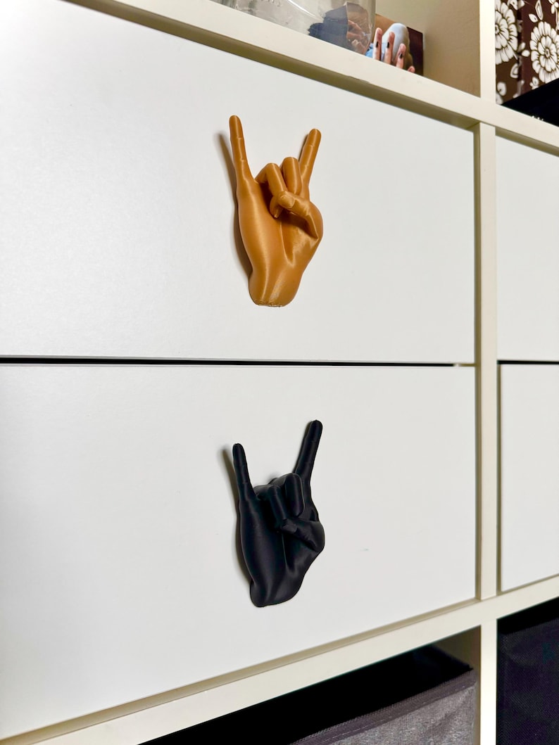 Rock Hand Wardrobe Door Knobs, Metal Hand Drawer Knob, Gamer Cabinet ...