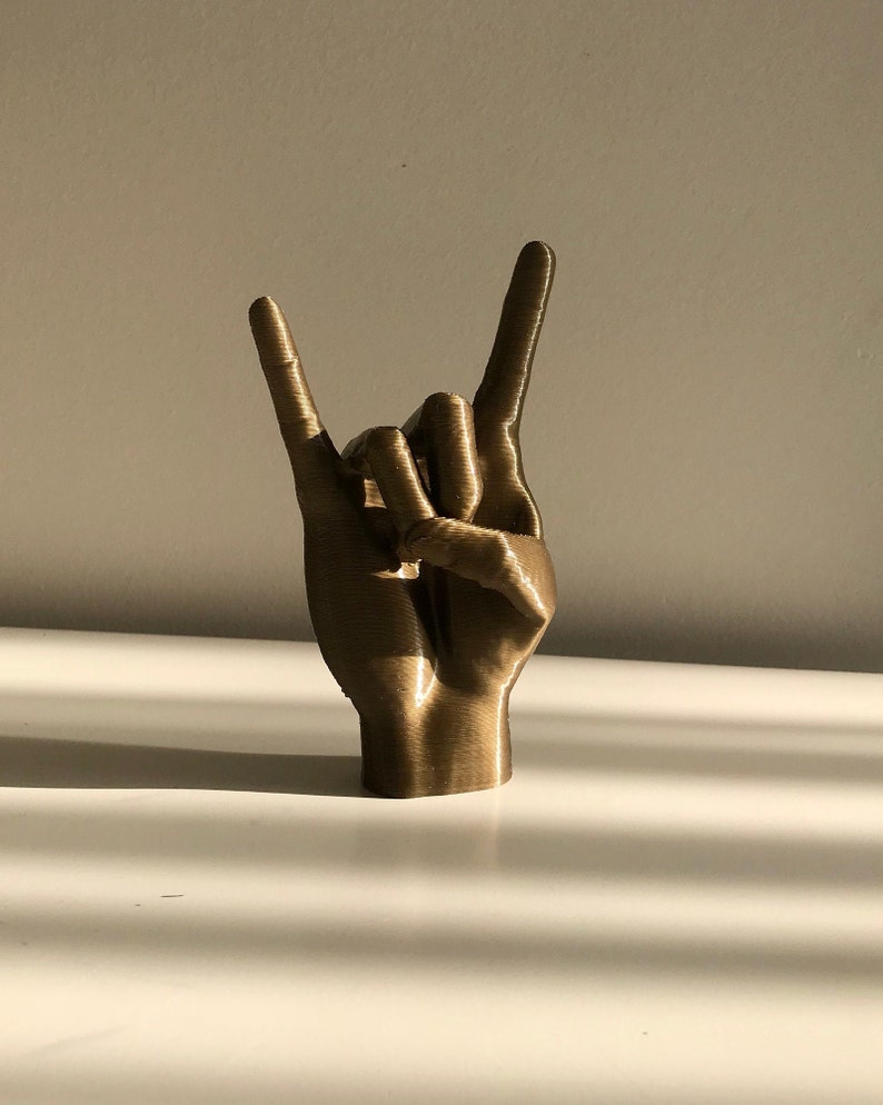 Metal Hand Rock Hand Sign Hand Sculpture Rock On Devil - Etsy