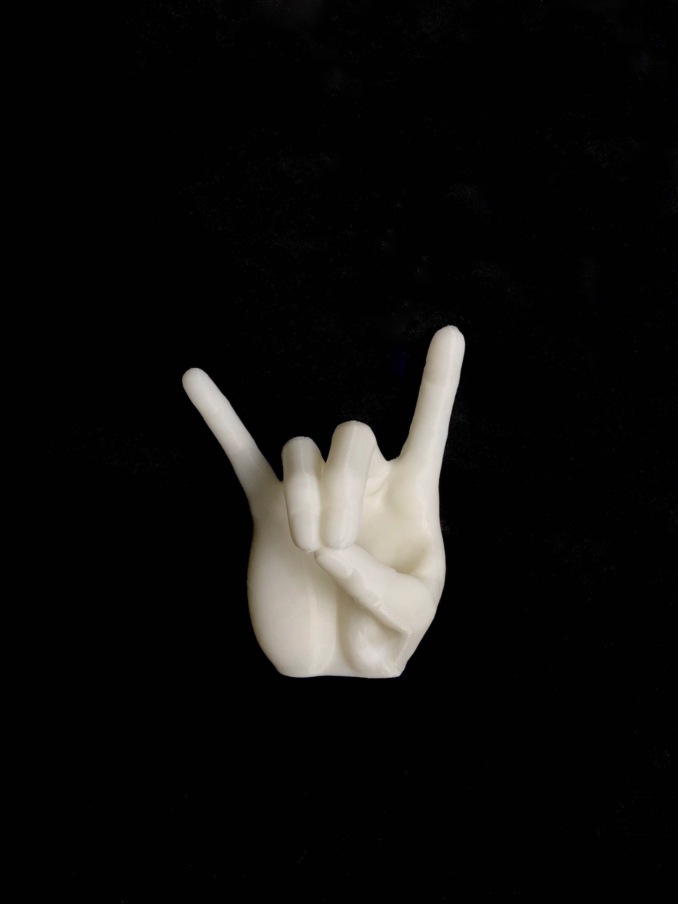 Wolfpack Hand Sign Sculpture Statue 3d Printed Ornament Etsy