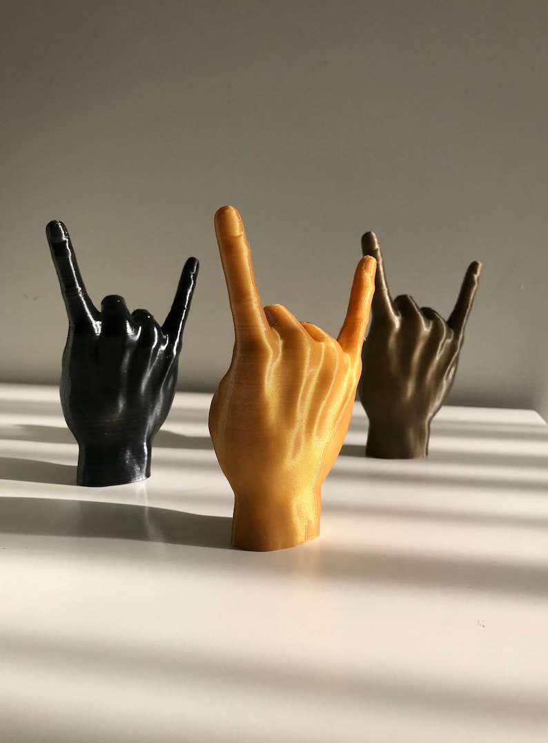 Metal Hand Rock Hand Sign Hand Sculpture Rock On Devil - Etsy