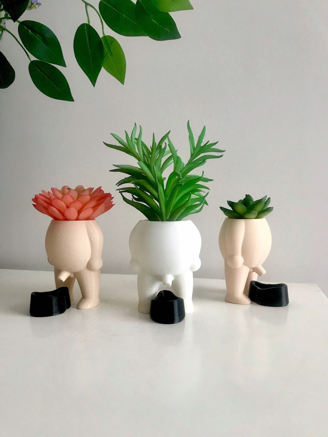 Quirky Peeing Man Succulent Planter Whimsical Indoor Garden Statue ...