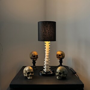 Gothic Spine Table Lamp With Trinket Dish Holder Base, Skeleton Bedside ...