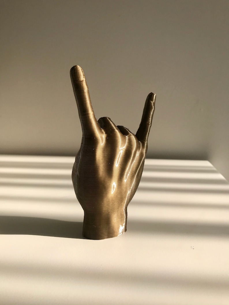 Metal Hand Rock Hand Sign Hand Sculpture Rock On Devil - Etsy