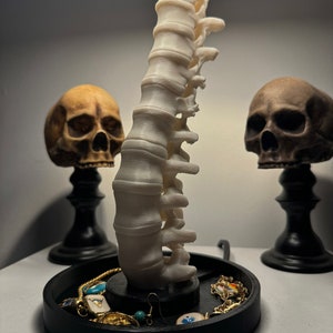 Gothic Spine Table Lamp With Trinket Dish Holder Base, Skeleton Bedside ...