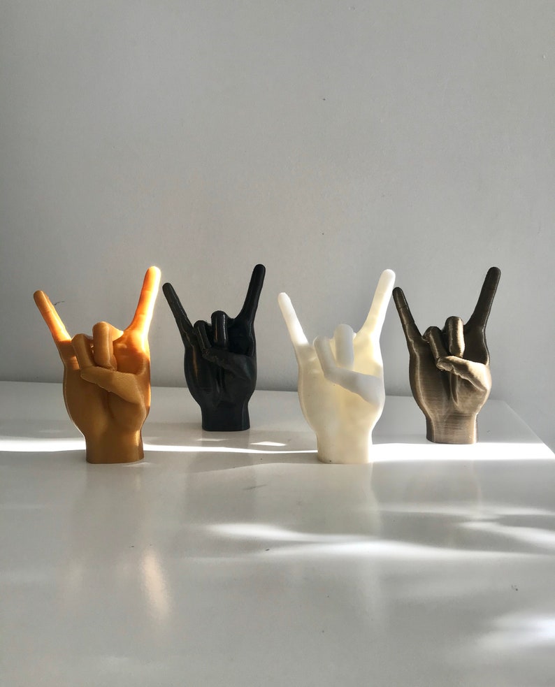 Metal Hand Rock Hand Sign Hand Sculpture Rock On Devil - Etsy