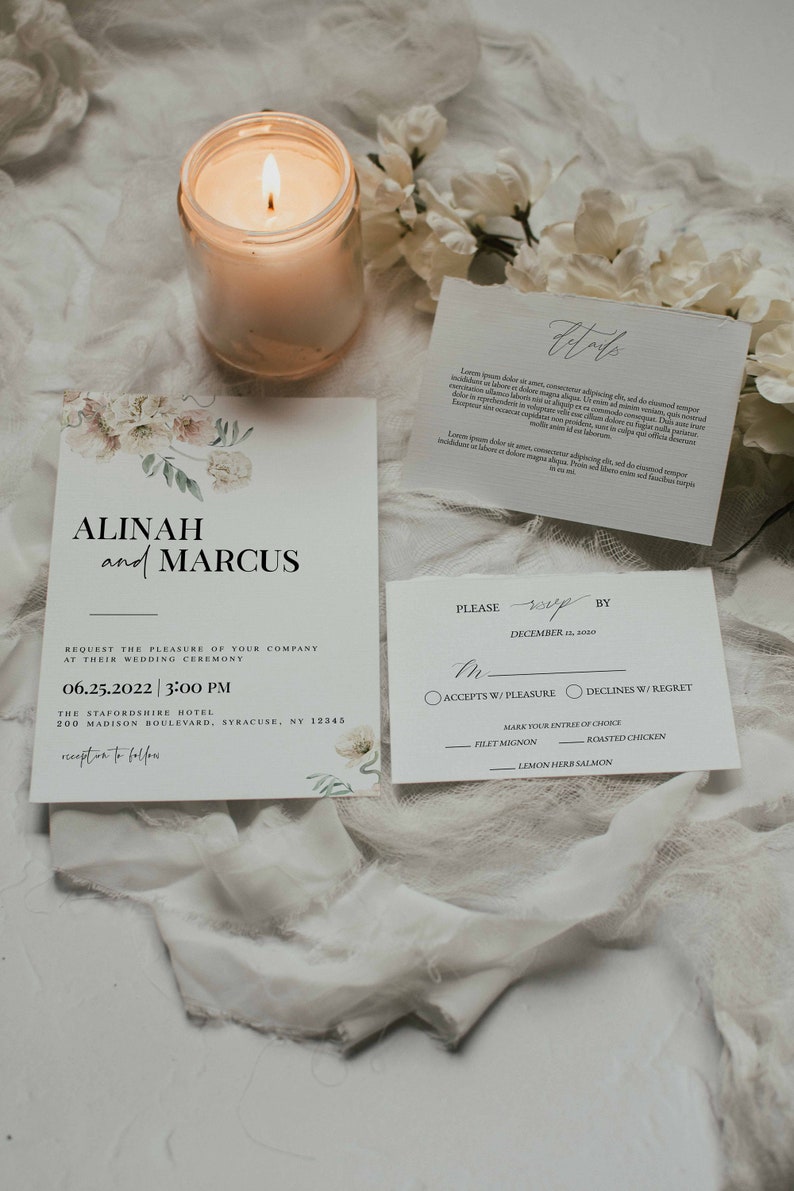 Neutral Invitation Mockup Clean Invitation Mockup Light & - Etsy