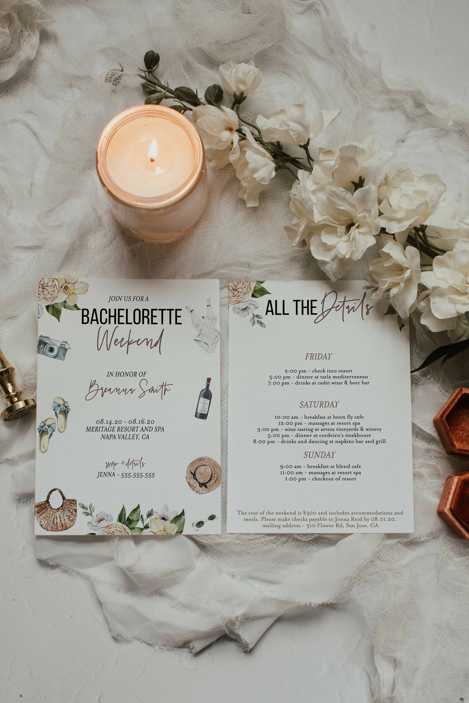 Double Invitation Mockup Simple Invitation Mockup Boho - Etsy