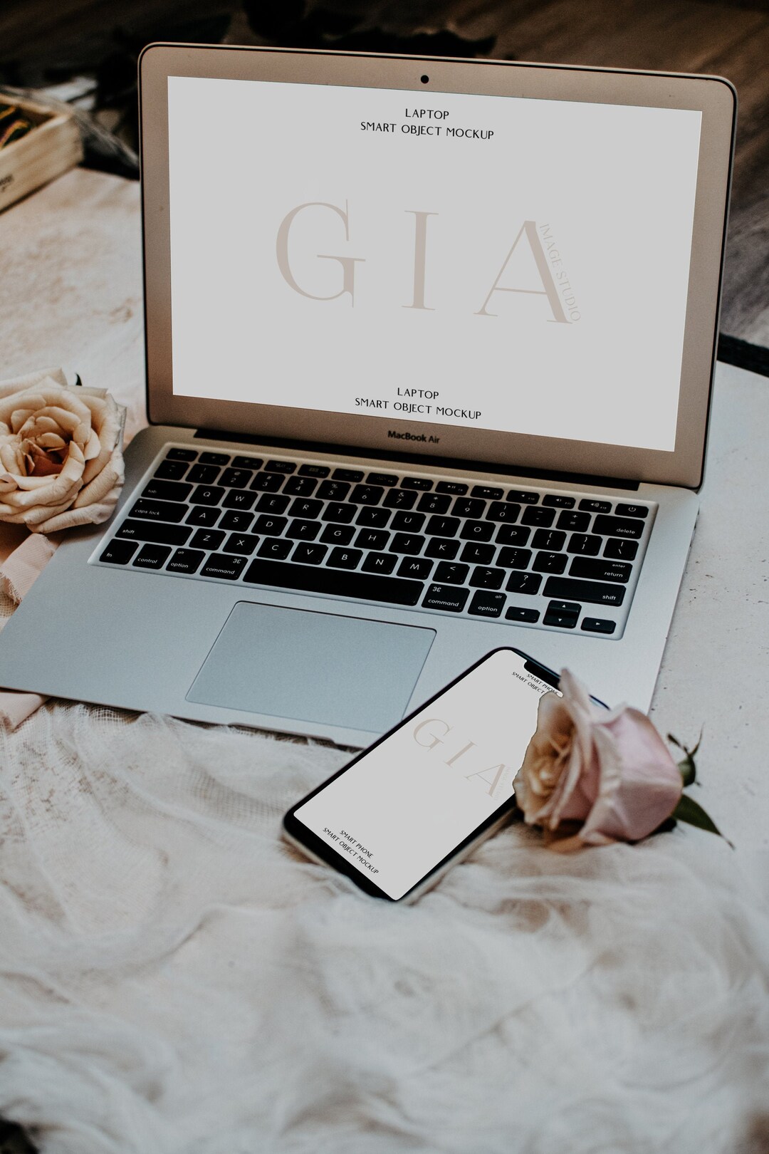 Laptop Smart Phone Mockup - Social Media Mockup - Laptop Screen Mockup ...