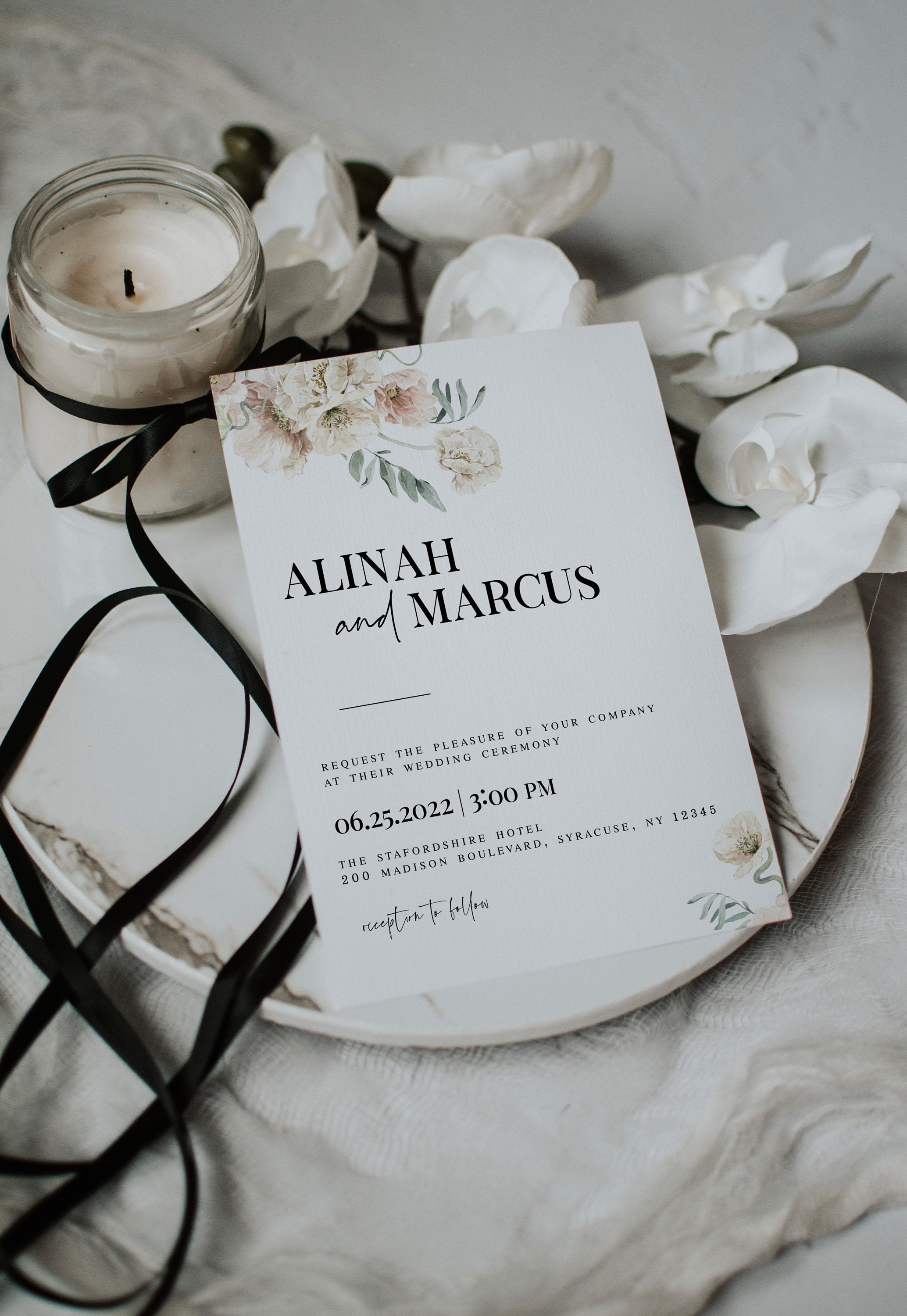 Simple Invitation Mockup - Modern Mockup - Wedding Mockup - Boho Mockup ...