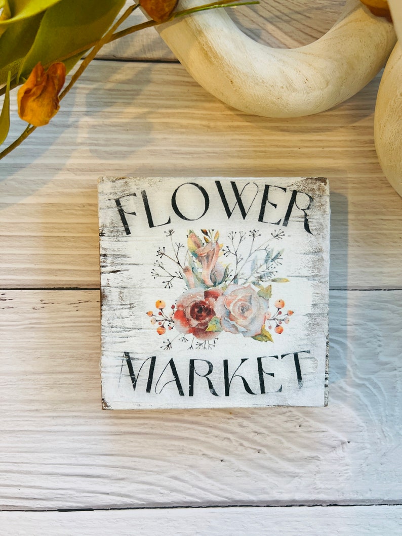 Rustic Sign, Flower Sign, Vintage Flower Sign - Home Decor, Wall Art ...