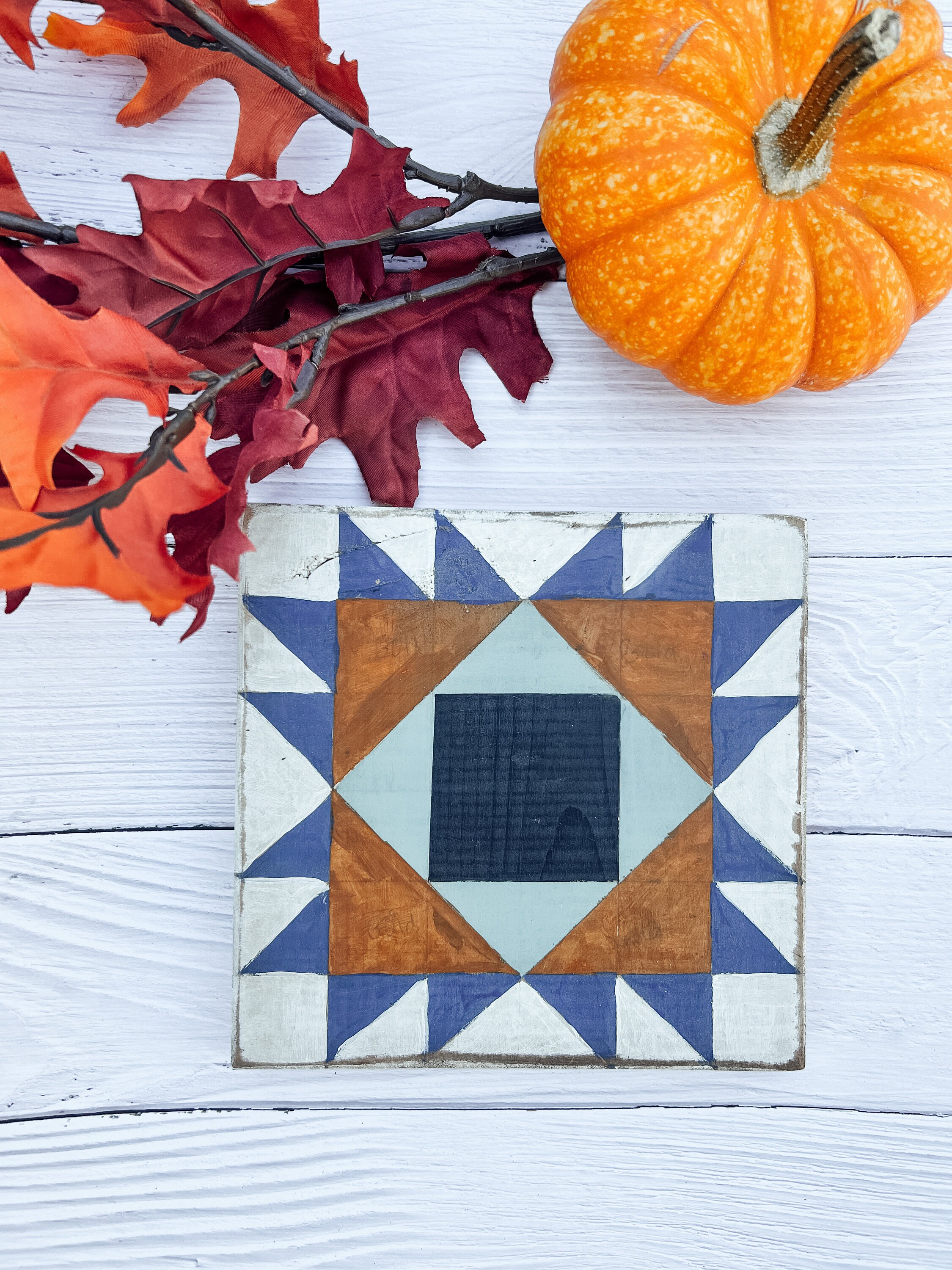 Barn Quilt - Rustic Barn Quilt - Farmhouse Decor - Vintage Fall Barn ...