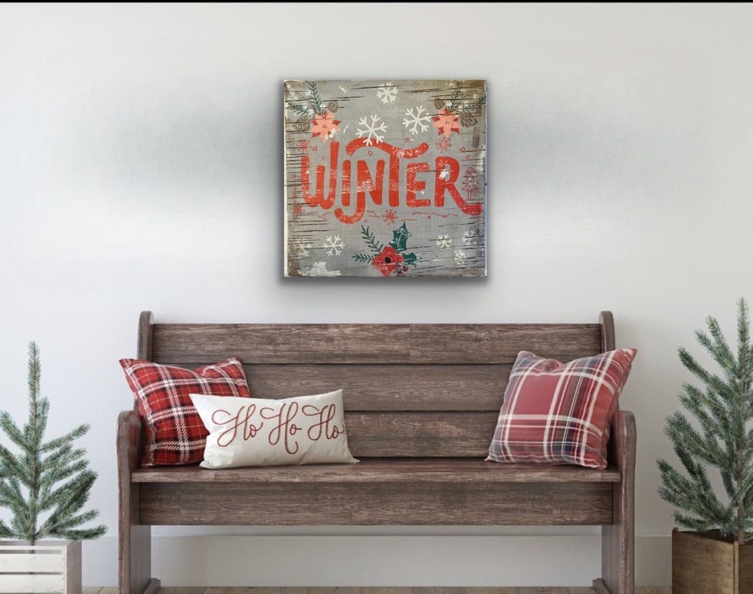 Winter Sign, Christmas Sign, Rustic Winter Sign , Vintage Sign ...