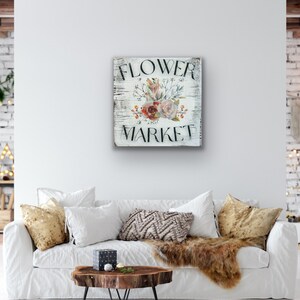 Rustic Sign, Flower Sign, Vintage Flower Sign - Home Decor, Wall Art ...