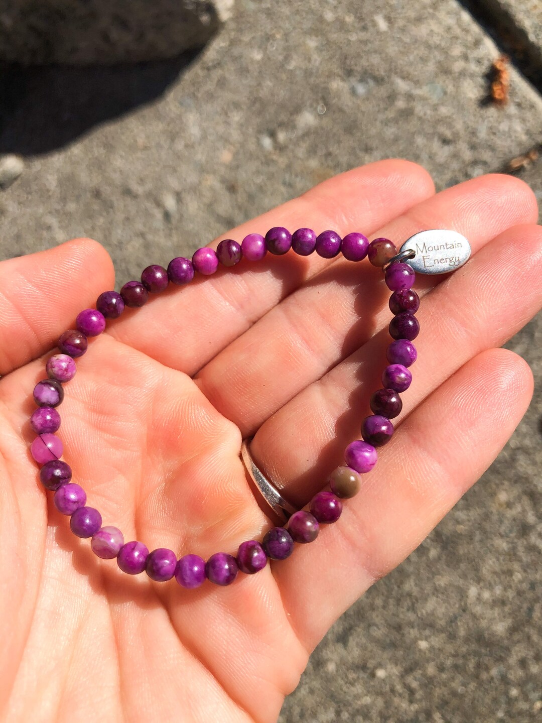 Natural Sugilite and Silver Small Stone Bracelet - Etsy