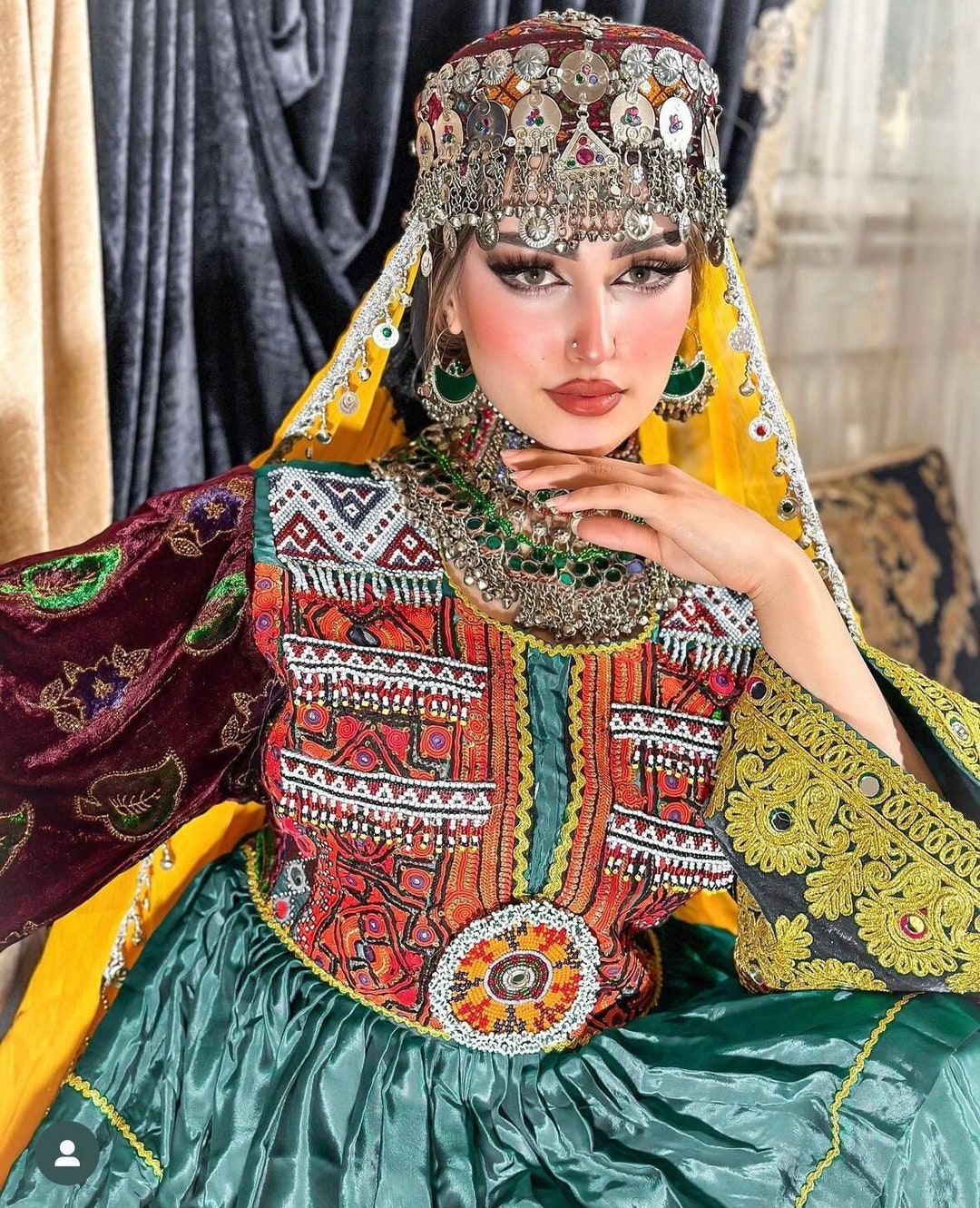 Afghan Hat, Headpiece (mathapatti) - Afghan Handmade Ethnic Triable ...