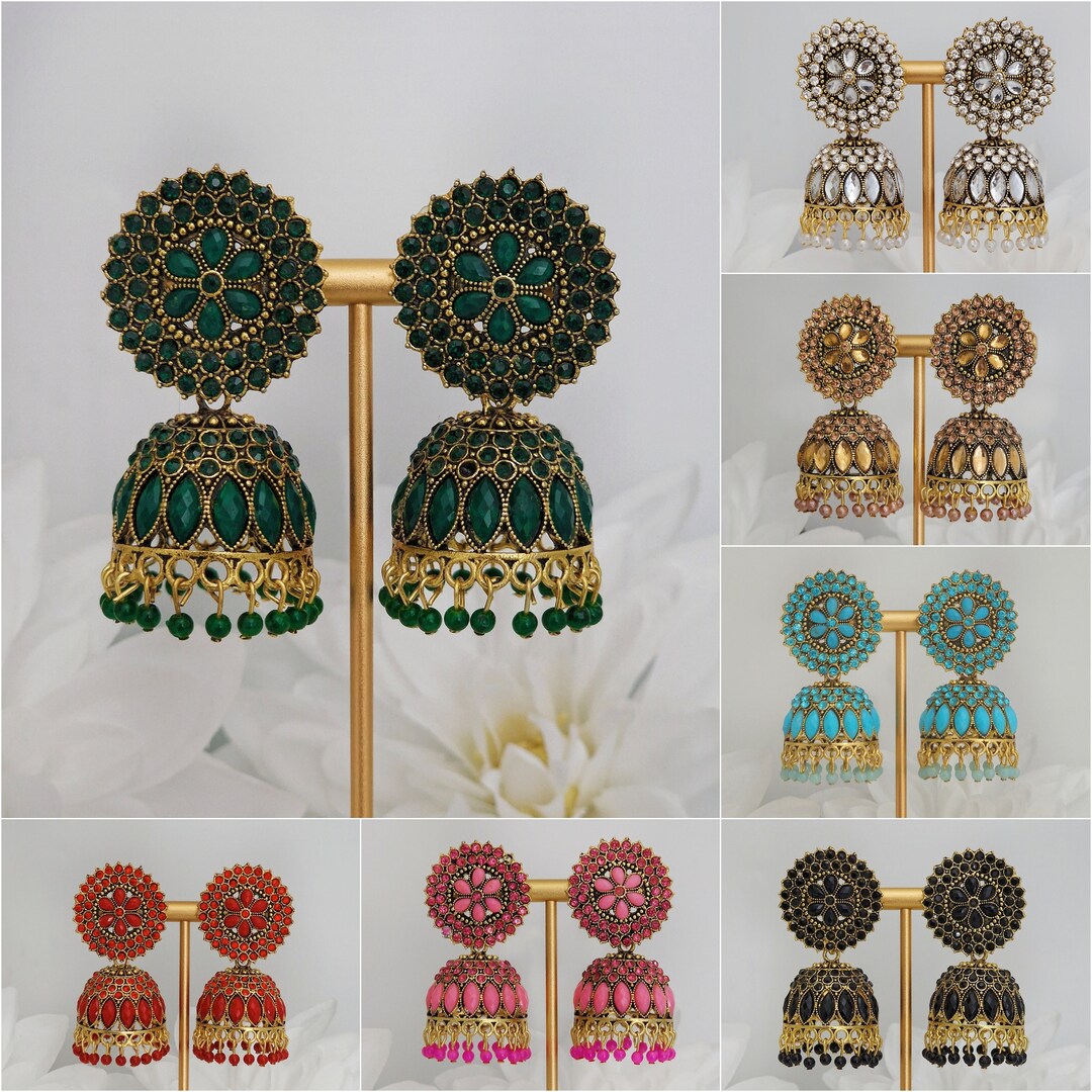Indian Jhumka Earrings Pakistani Earring Jhumka - Etsy