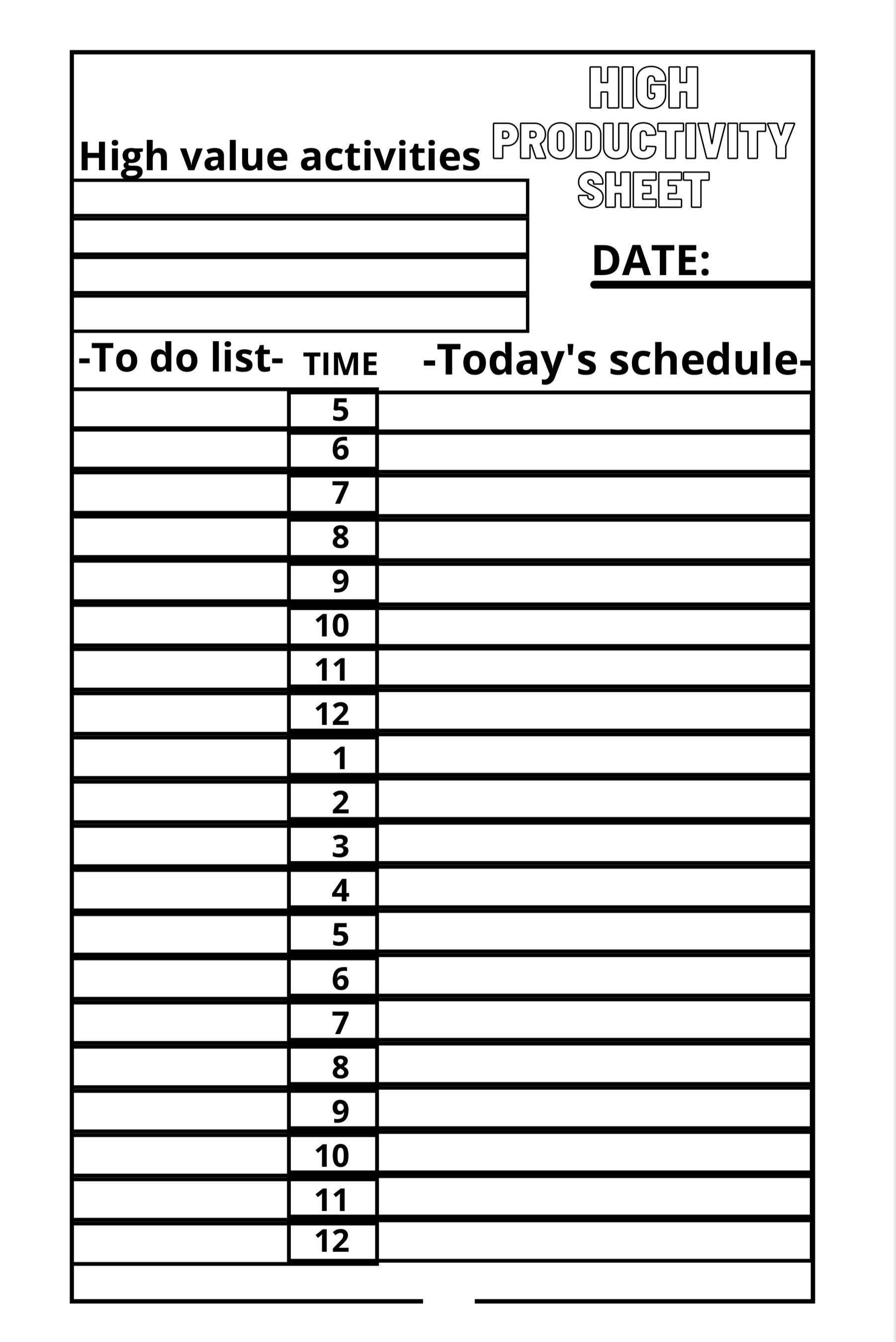 HIGH PRODUCTIVITY SHEET - Etsy