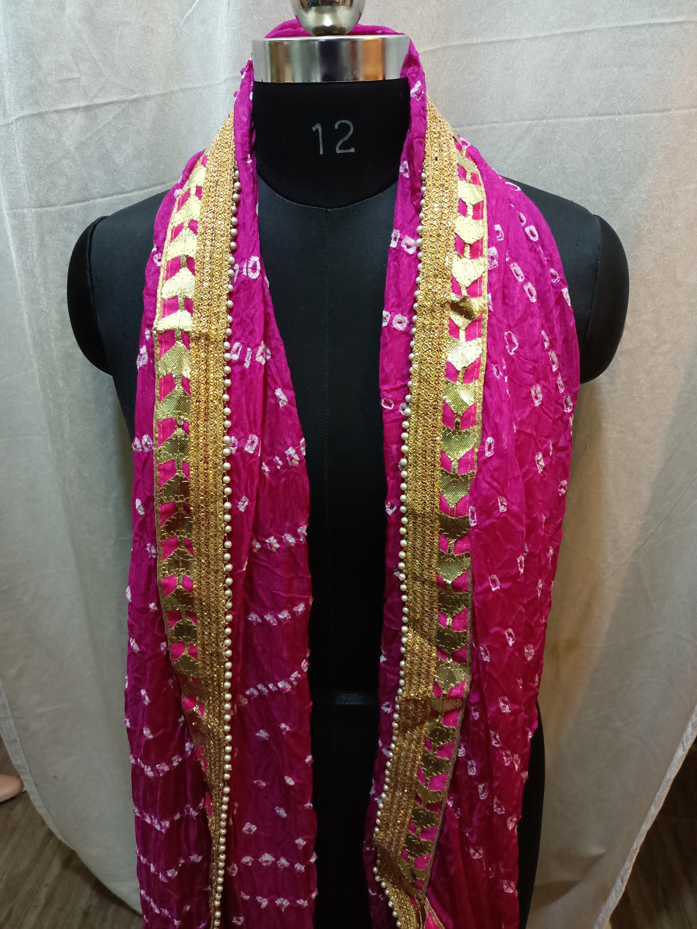 Beautiful Green Chuni Bandhani Dupatta With Four Side Lace Border - Etsy