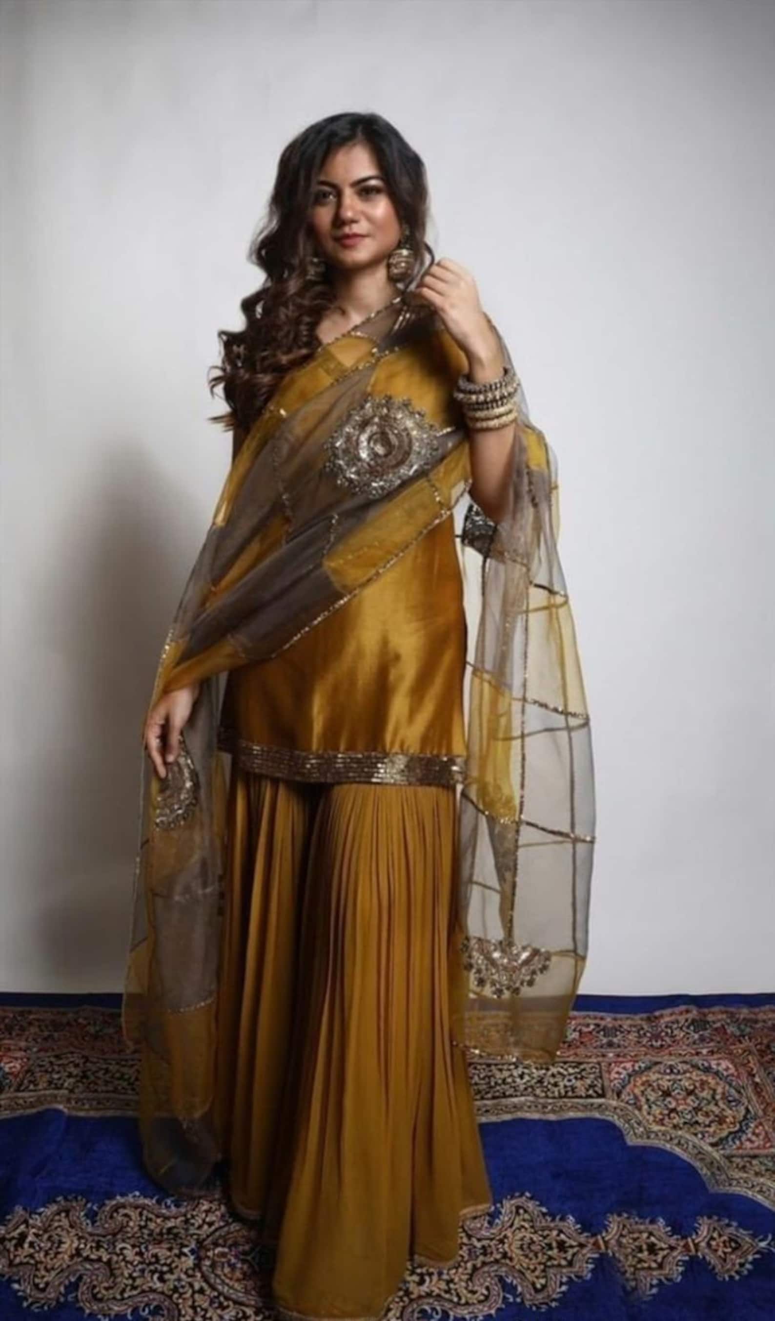 Pakistani Indian Silk Kameez Gharara With Shaded Organza - Etsy