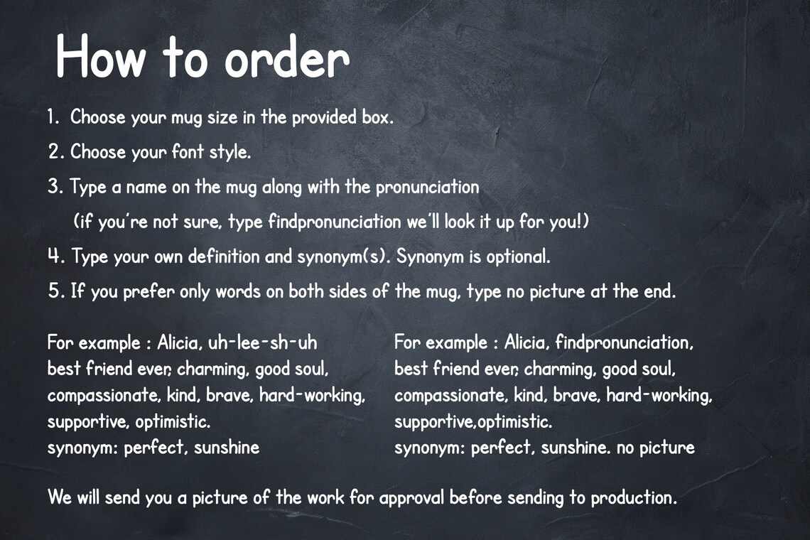 Custom Photo With Name Dictionary Definition Mug, Personalized Name Mug ...