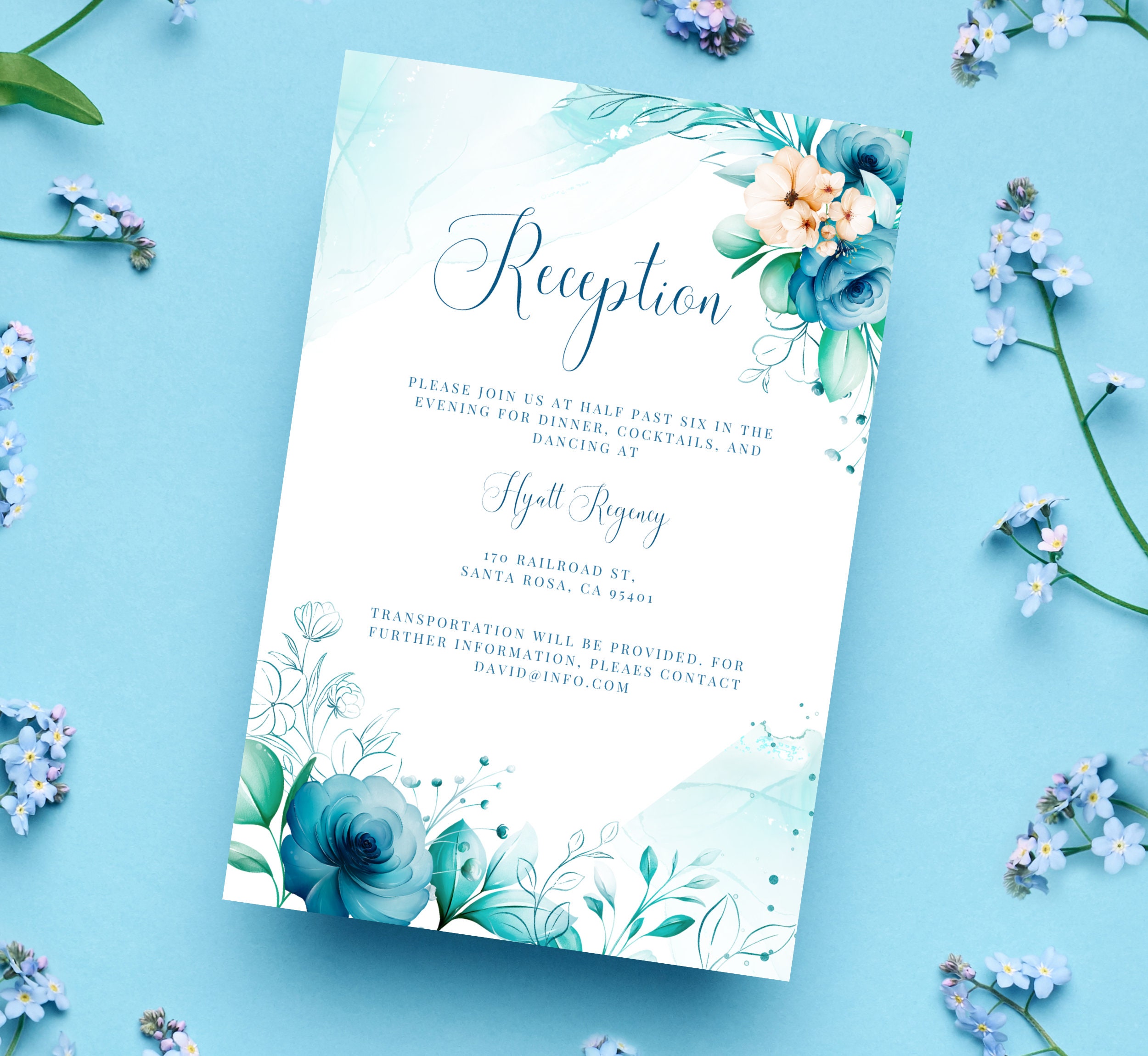 Sky Blue Wedding Invitation Suite Template Light Blue Wedding - Etsy