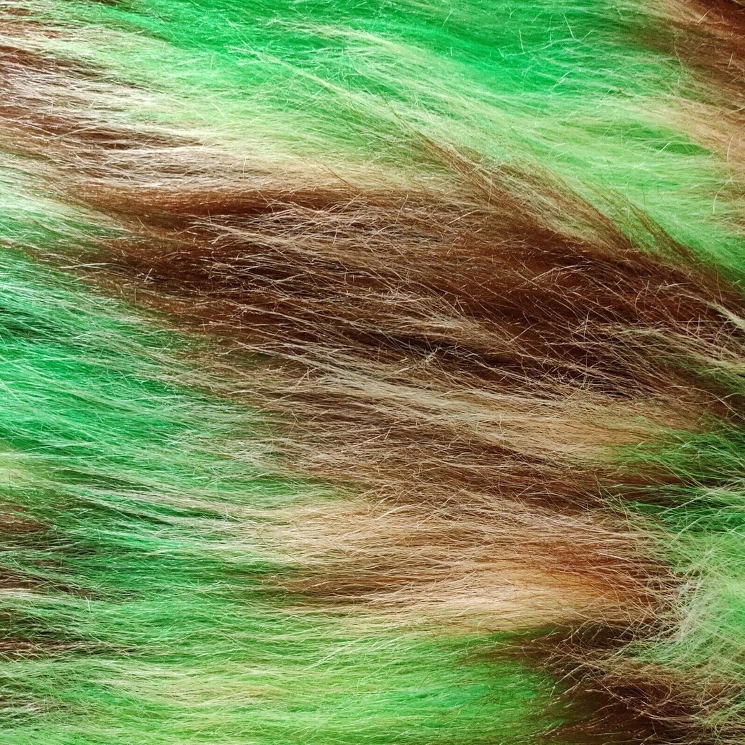 Multi Coloured Faux Fur Fabric Toffee/malt/emerald Multiple Lengths - Etsy