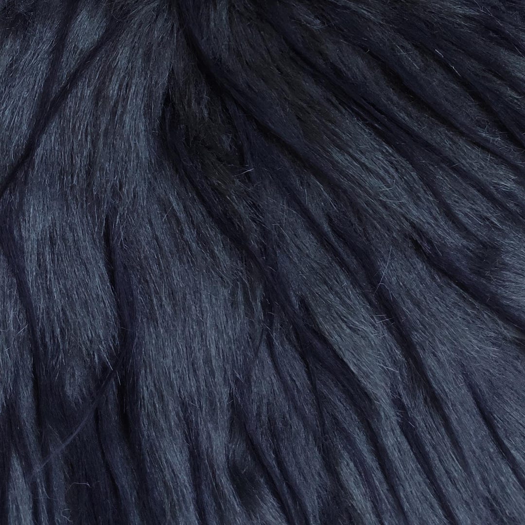 Super Luxury Faux Fur Fabric Material - Bottle & Black Long Fleck ...