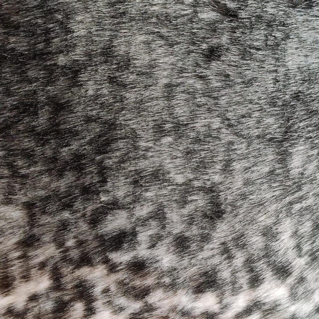 Grey Ocelot - Luxury Faux Fur Fabric 25mm Pile 60" (150cms) Wide ...