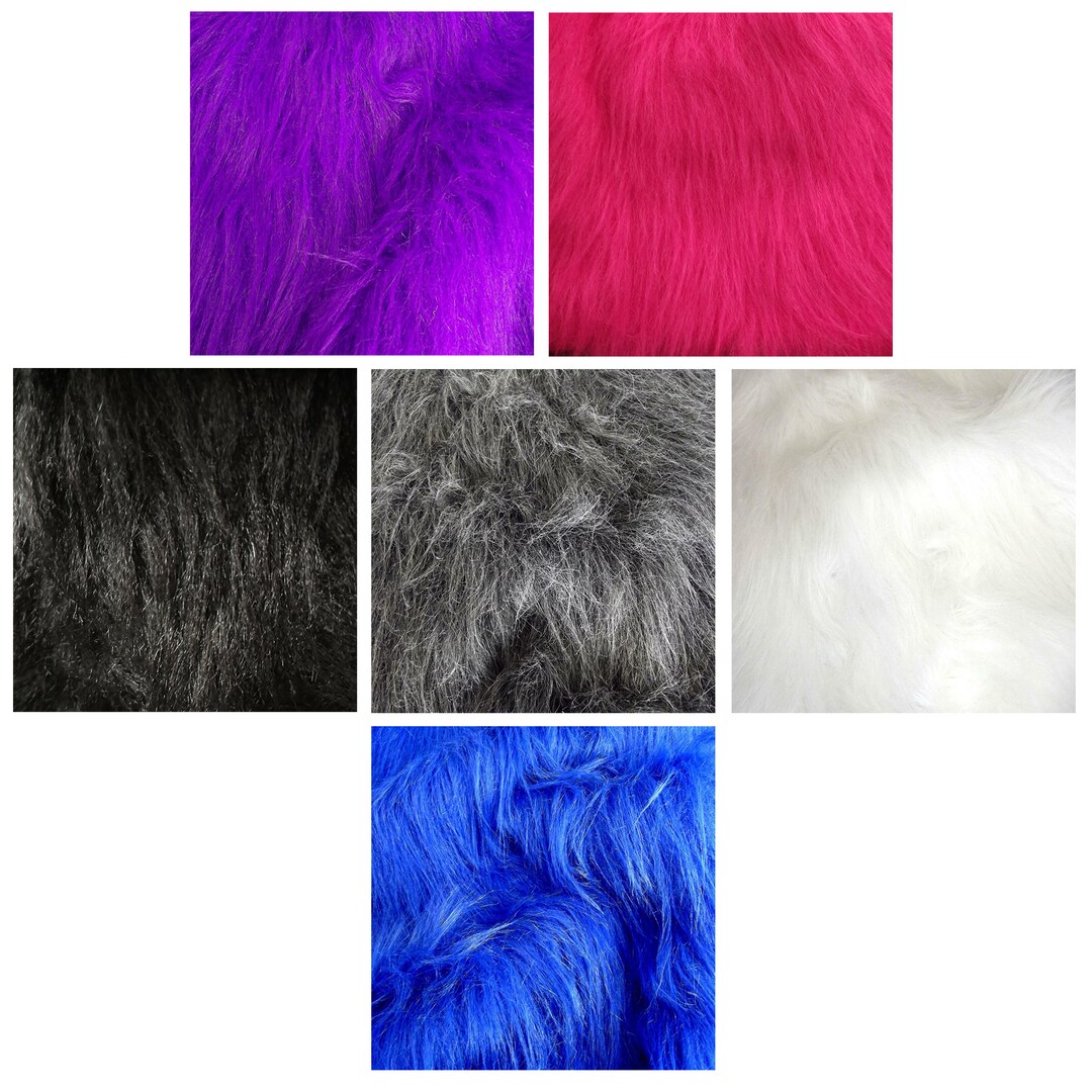 002 Luxury Long Haired Faux Fur Fabric 60" (150cms) Wide - Multiple ...