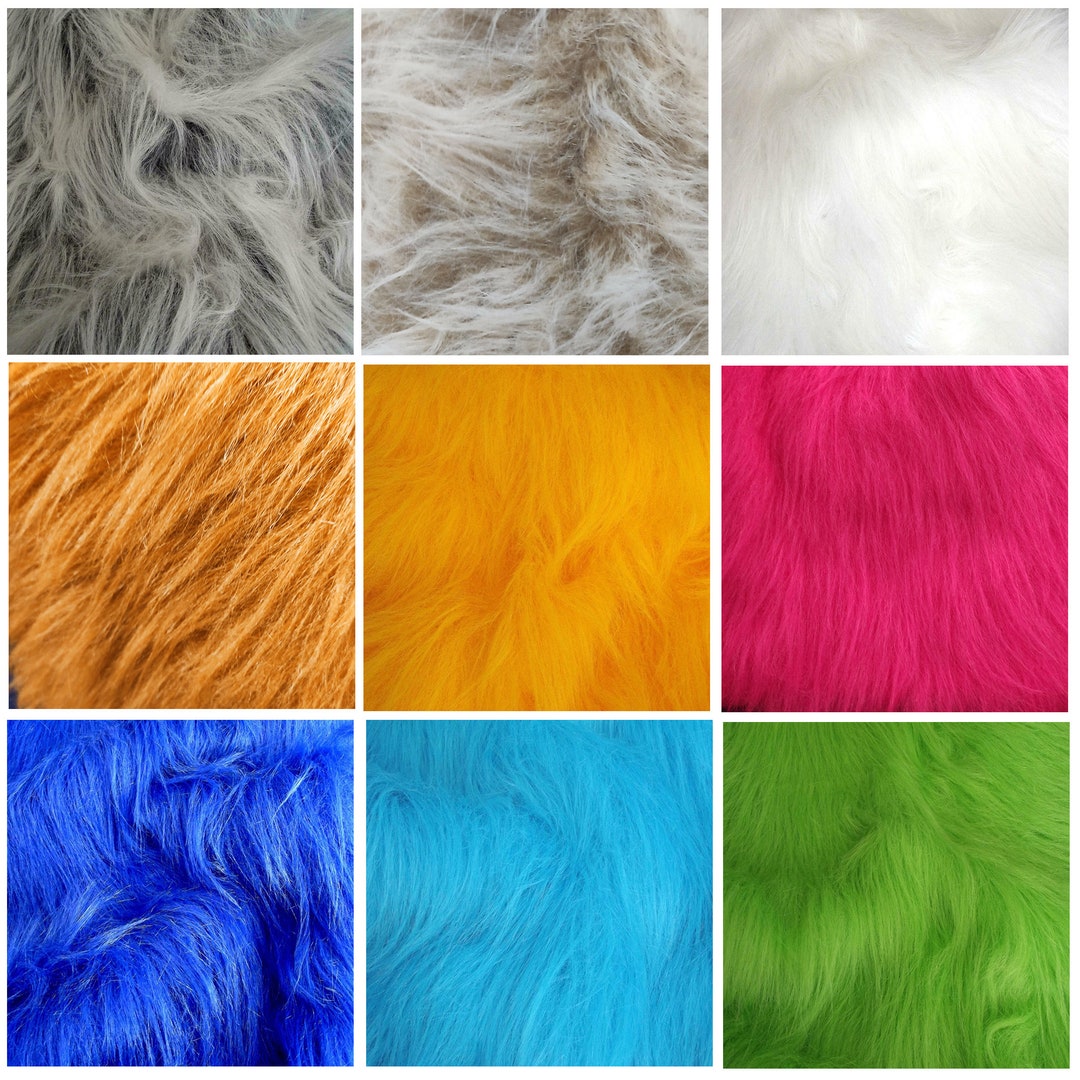 004 Luxury Long Haired Faux Fur Fabric 60" (150cms) Wide - Multiple ...