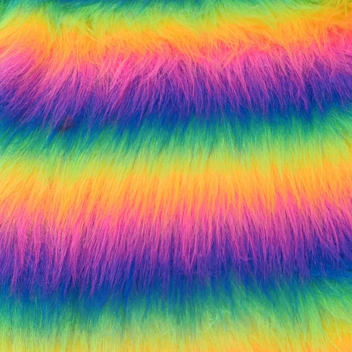 Multi Coloured Faux Fur Fabric - Rainbow - Multiple Lengths - Etsy