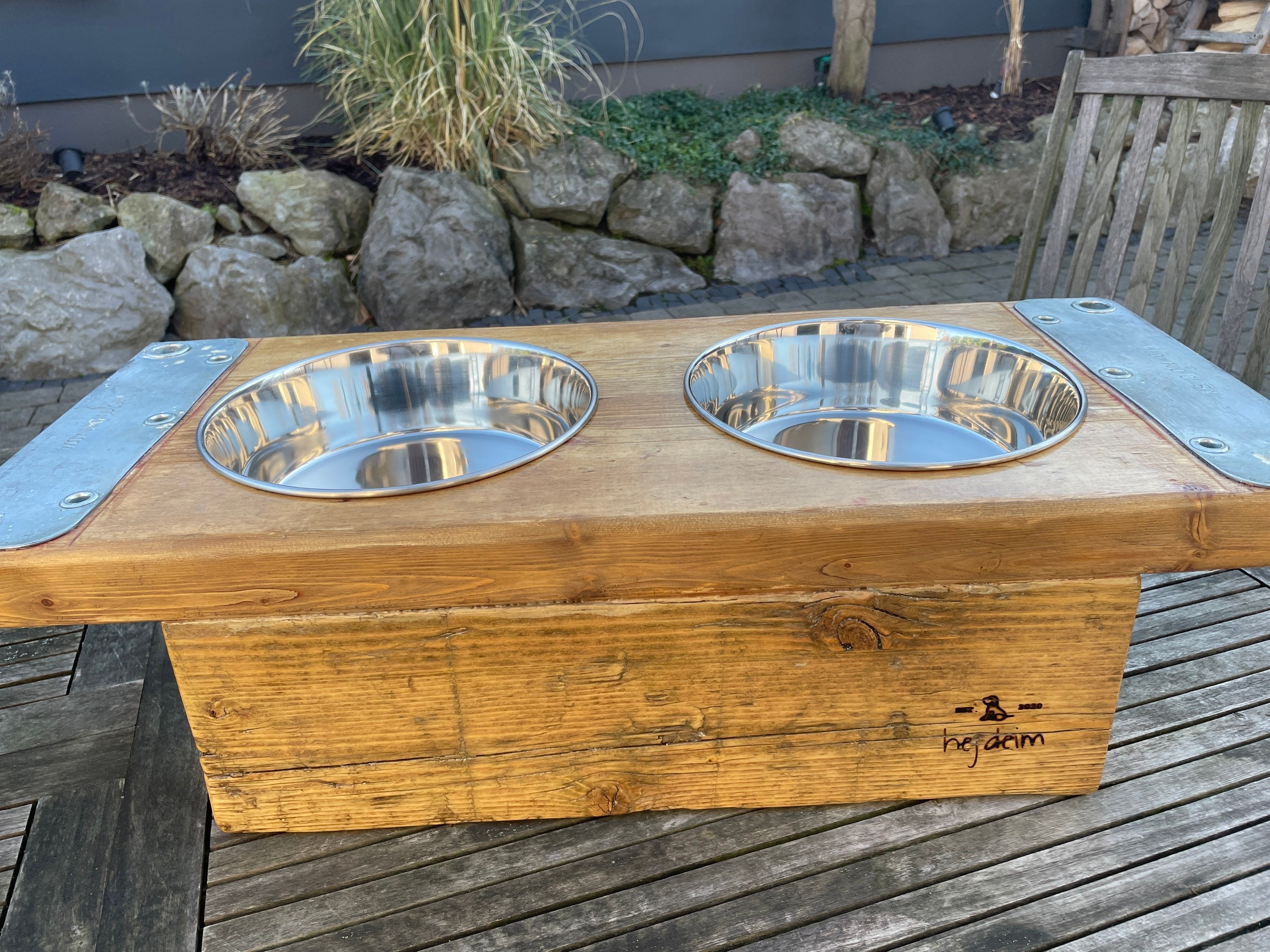 Hundenapf Futterstation Holz Hundebar Handgemachte Echtholz Futterbar ...