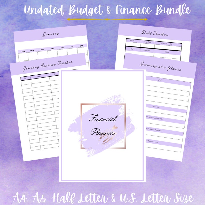 Printable Finance & Budget Planner A4, A5, 8.5x11 Monthly Budget PDF ...