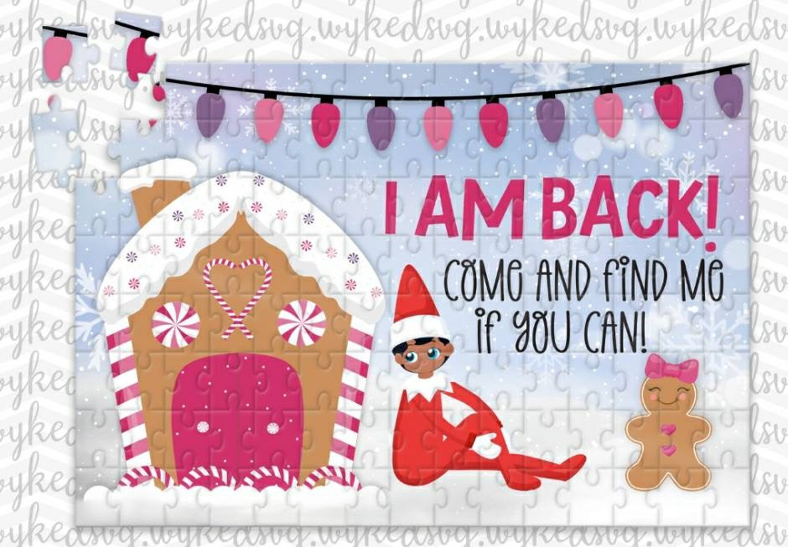 Elf Arrival Puzzle Elf is Back Christmas Elf Santa's - Etsy