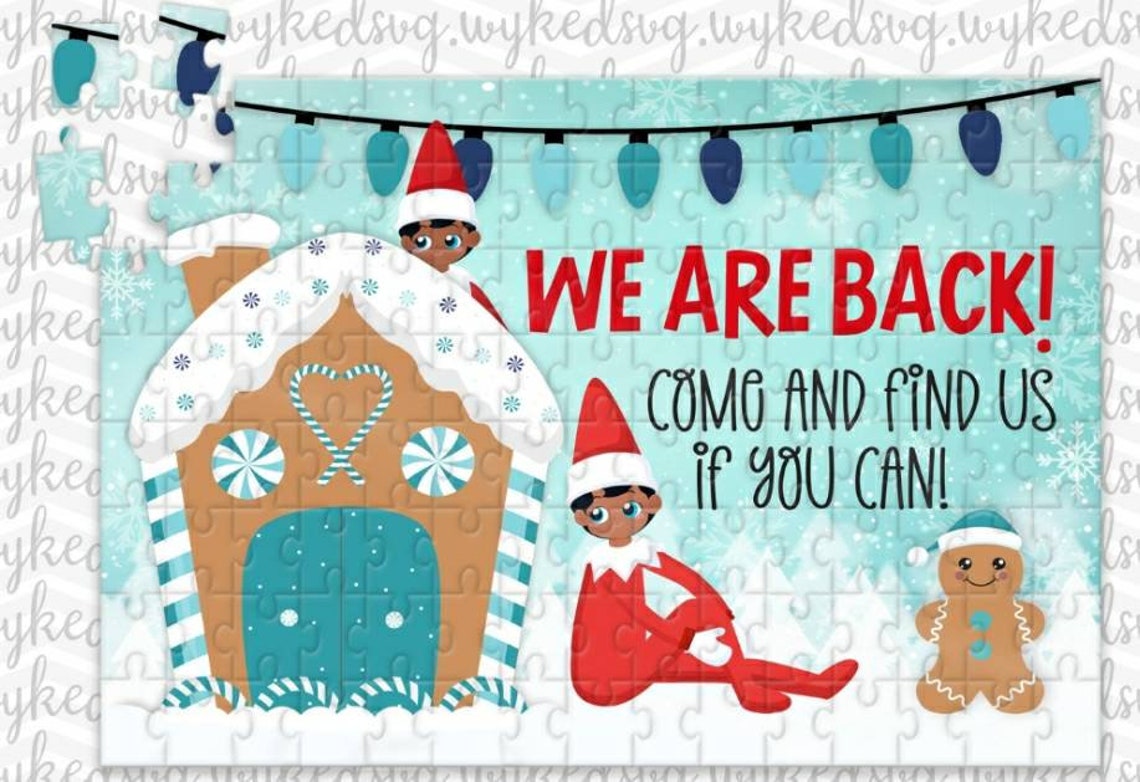 Elf Arrival Puzzle Elf is Back Christmas Elf Santa's - Etsy
